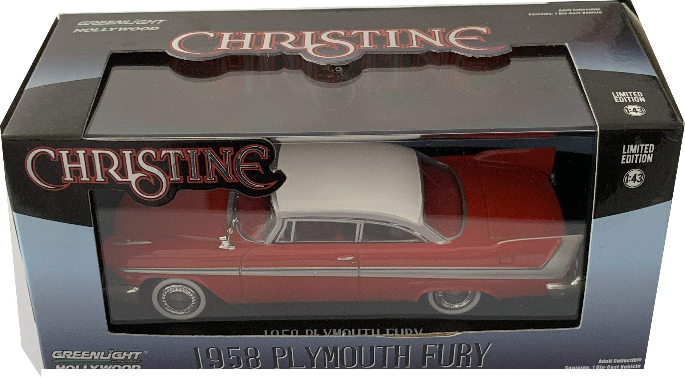 Greenlight 1958 Plymouth Fury Red Christine (1983) Movie 1/43 Diecast Model Car