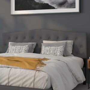 flash furniture cambridge tufted upholstered king size headboard in dark gray fabric