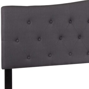 Flash Furniture Cambridge Tufted Upholstered King Size Headboard in Dark Gray Fabric