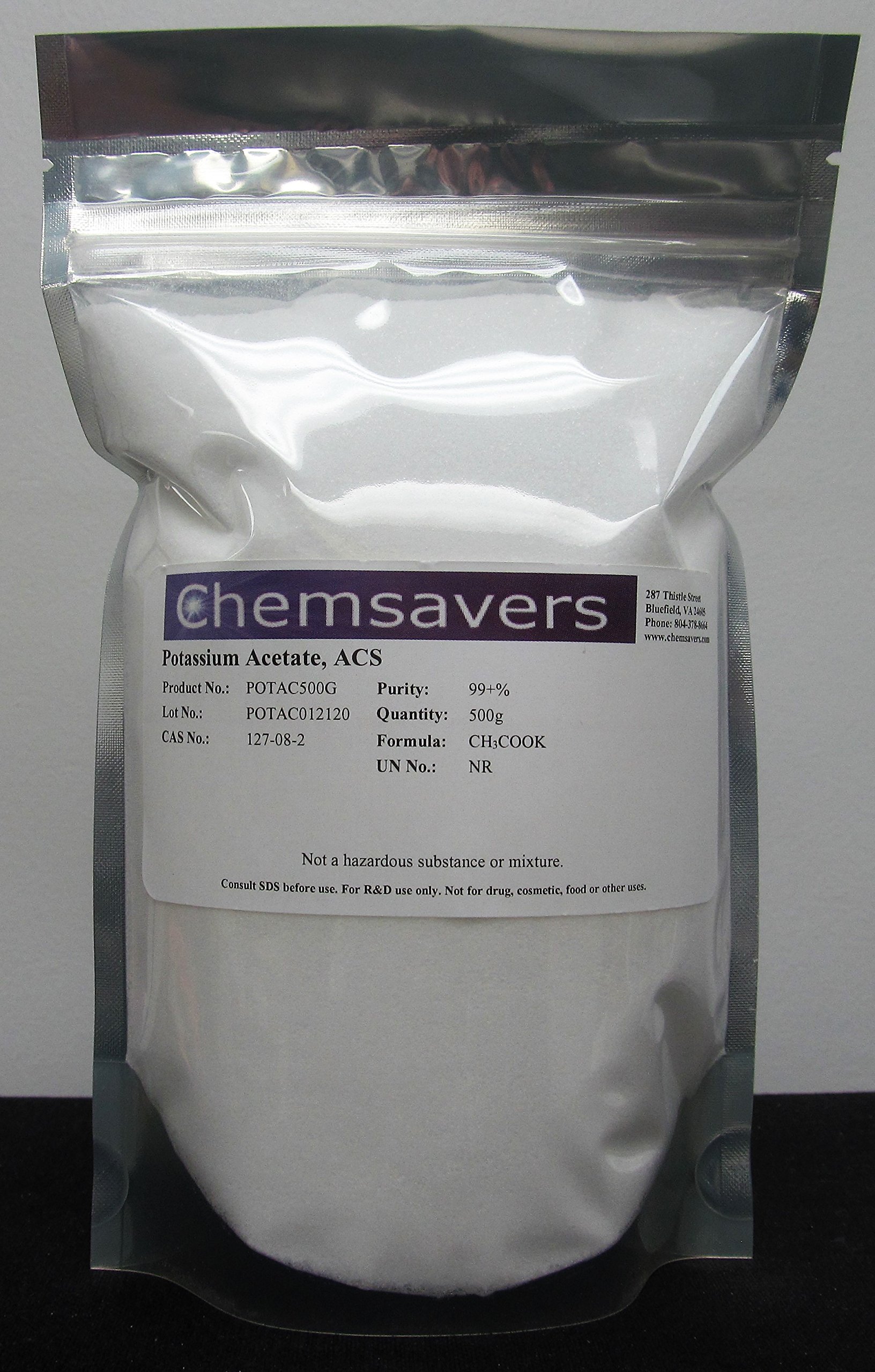 Potassium Acetate, ACS, 99+%, 500g