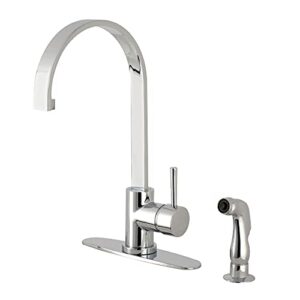 kingston brass ls8711dlsp concord kitchen faucet, 8" in spout reach, polished chrome