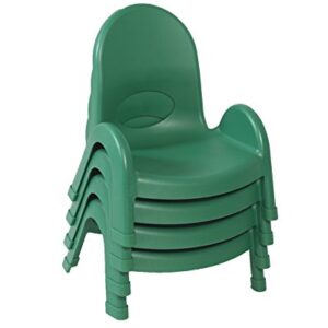 Children's Factory Value Stack Kids Chair, Preschool/Homeschool/Daycare Furniture, Flexible Seating Classroom Furniture for Toddlers, Green, 5" (AB7705PG)