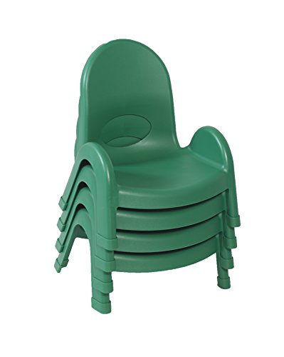 Children's Factory Value Stack Kids Chair, Preschool/Homeschool/Daycare Furniture, Flexible Seating Classroom Furniture for Toddlers, Green, 5" (AB7705PG)