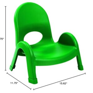 Children's Factory Value Stack Kids Chair, Preschool/Homeschool/Daycare Furniture, Flexible Seating Classroom Furniture for Toddlers, Green, 5" (AB7705PG)