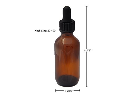 Dropper Stop™ 2oz Amber Glass Dropper Bottles (60mL) with Tapered Glass Droppers - Pack of 80