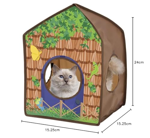 Kitty City Jungle Cat Cube Combo, Collapsible Cat Cube, Cat Bed, Tunnel, Cat Toy