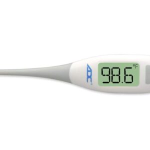 ADC Fast Read Digital Thermometer, Flexible Tip and Large Quick Read LCD Display with Color-coded Backlighting , White - 418N