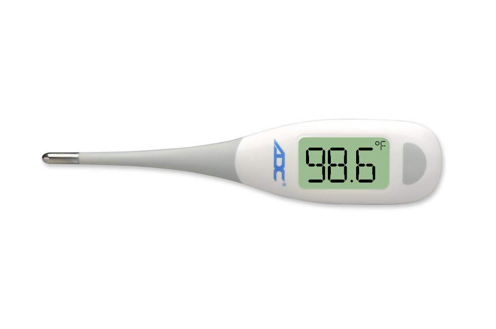 ADC Fast Read Digital Thermometer, Flexible Tip and Large Quick Read LCD Display with Color-coded Backlighting , White - 418N