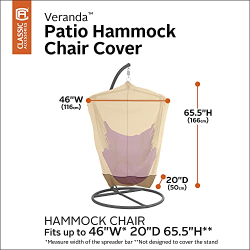 Classic Accessories Veranda Water-Resistant 46 Inch Patio Hammock Chair Cover, outdoor hammock chair cover