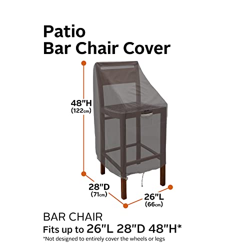 Classic Accessories Ravenna Water-Resistant 26 Inch Patio Bar Chair & Stool Cover, 4 Pack, Outdoor Patio Chair Covers