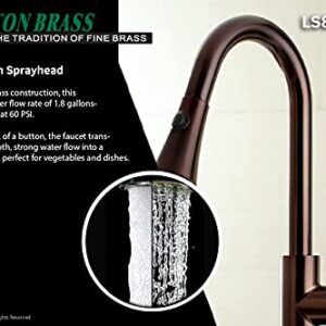 Kingston Brass LS8725CTL Continental Single-Handle Pull-Down Kitchen Faucet, 8-3/8" in Spout Reach, Oil Rubbed Bronze