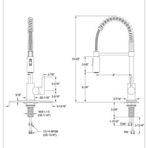 Kingston Brass LS8776CTL Continental Pre-Rinse Kitchen Faucet, 8" in Spout Reach, Naples Bronze