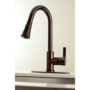 Kingston Brass LS8725CTL Continental Single-Handle Pull-Down Kitchen Faucet, 8-3/8" in Spout Reach, Oil Rubbed Bronze