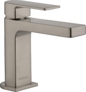 peerless p1519lf-bn-m xander single handle bathroom with metal pop-up drain, brushed nickel