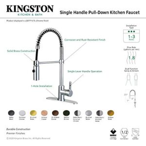 Kingston Brass LS8776CTL Continental Pre-Rinse Kitchen Faucet, 8" in Spout Reach, Naples Bronze