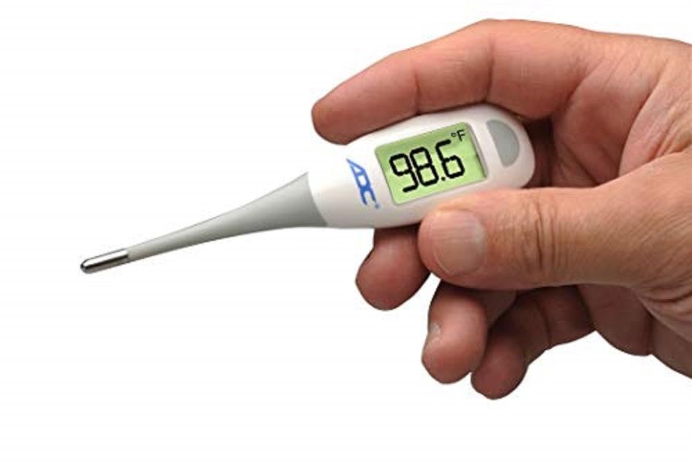 ADC Fast Read Digital Thermometer, Flexible Tip and Large Quick Read LCD Display with Color-coded Backlighting , White - 418N