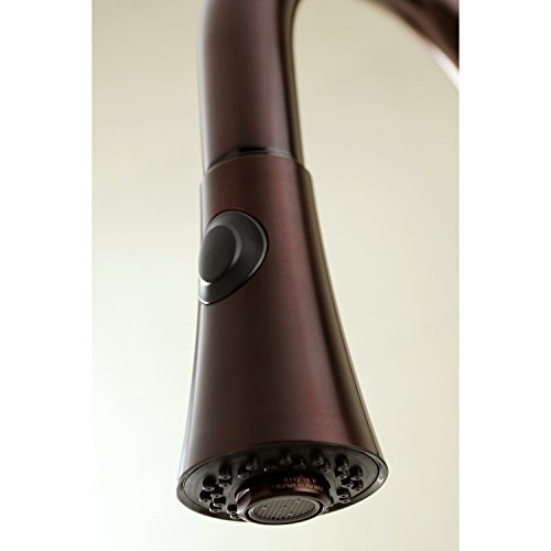 Kingston Brass LS8725CTL Continental Single-Handle Pull-Down Kitchen Faucet, 8-3/8" in Spout Reach, Oil Rubbed Bronze