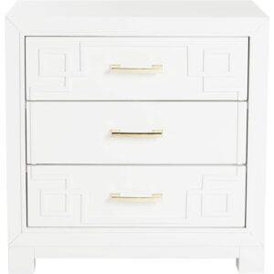 safavieh home collection raina white 3-drawer greek key nightstand