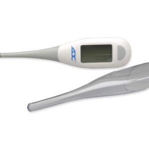 ADC Fast Read Digital Thermometer, Flexible Tip and Large Quick Read LCD Display with Color-coded Backlighting , White - 418N