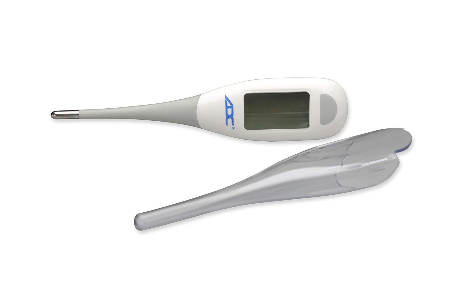 ADC Fast Read Digital Thermometer, Flexible Tip and Large Quick Read LCD Display with Color-coded Backlighting , White - 418N