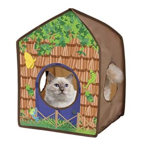 Kitty City Jungle Cat Cube Combo, Collapsible Cat Cube, Cat Bed, Tunnel, Cat Toy