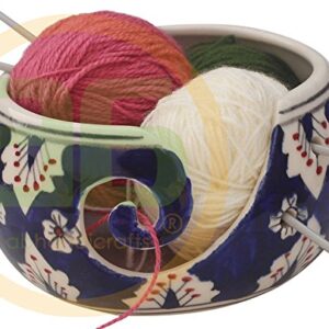 7-Inch Ceramic Yarn Bowl for Knitting and Crocheting with Smooth Spiral Outlet – Tangle-Free Yarn Organizer by ABHANDICRAFTS (AB-BOWL-022)