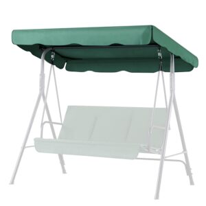 flexzion swing canopy cover (green) 77"x43" - deluxe polyester top replacement uv block sun shade waterproof decor for outdoor garden patio yard park porch seat furniture