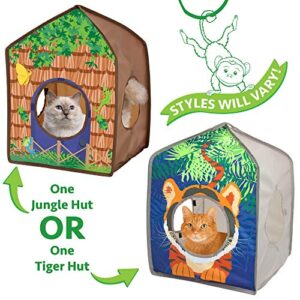 Kitty City Jungle Cat Cube Combo, Collapsible Cat Cube, Cat Bed, Tunnel, Cat Toy