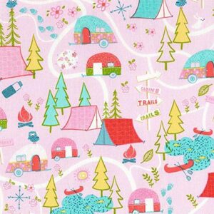 timeless treasures pink camping map