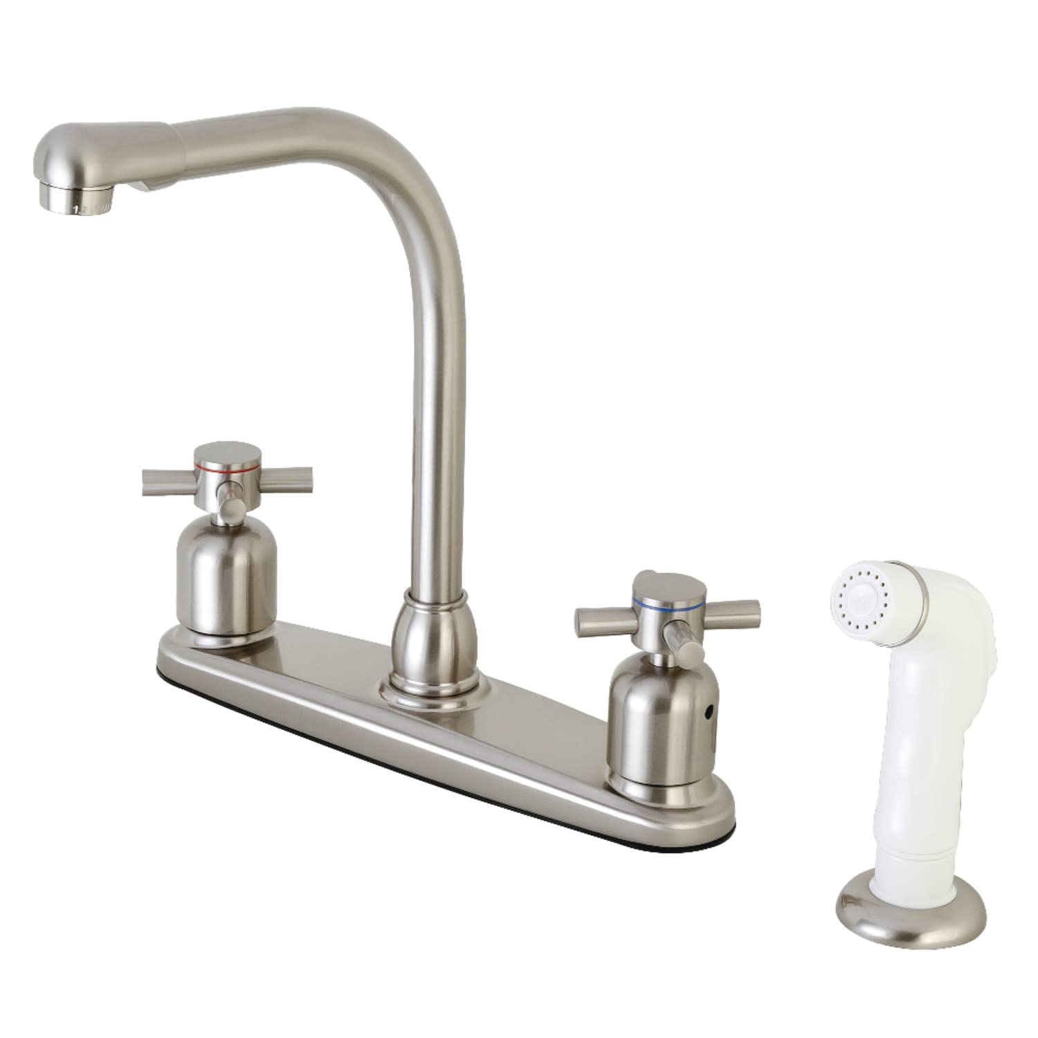 Kingston Brass FB718DX Concord Center Set Kitchen Faucet, 7" in Spout Reach, Brushed Nickel