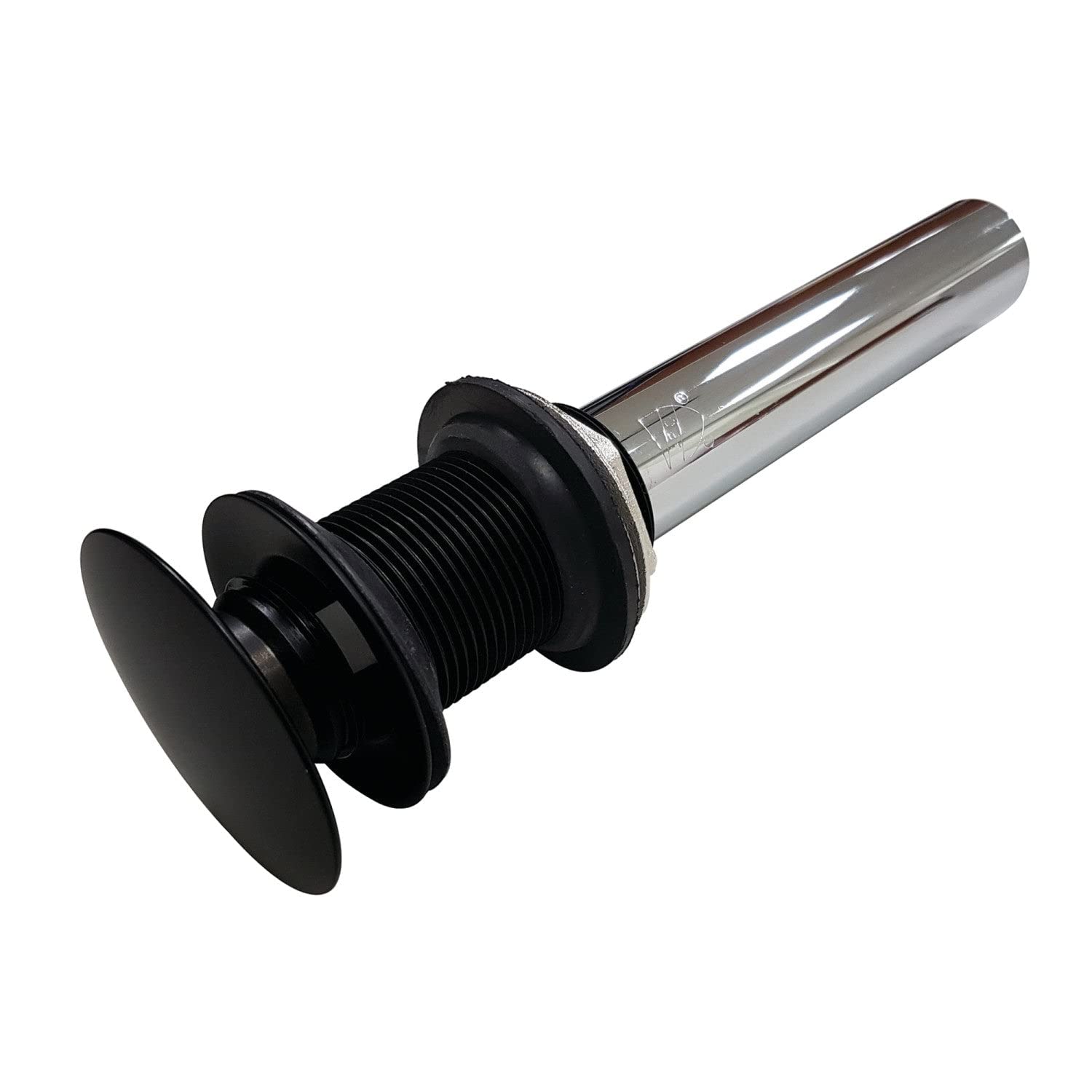 Kingston Brass EV7000MB Push Pop-Up Drain Without Overflow, 22 Gauge, Matte Black