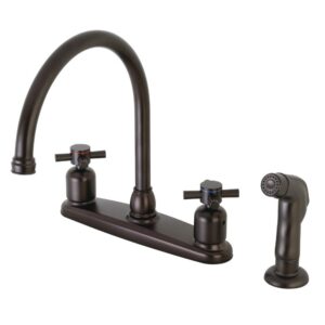 kingston brass fb795dxsp concord 8" centerset kitchen faucet, 8-3/4" in spout reach, oil rubbed bronze