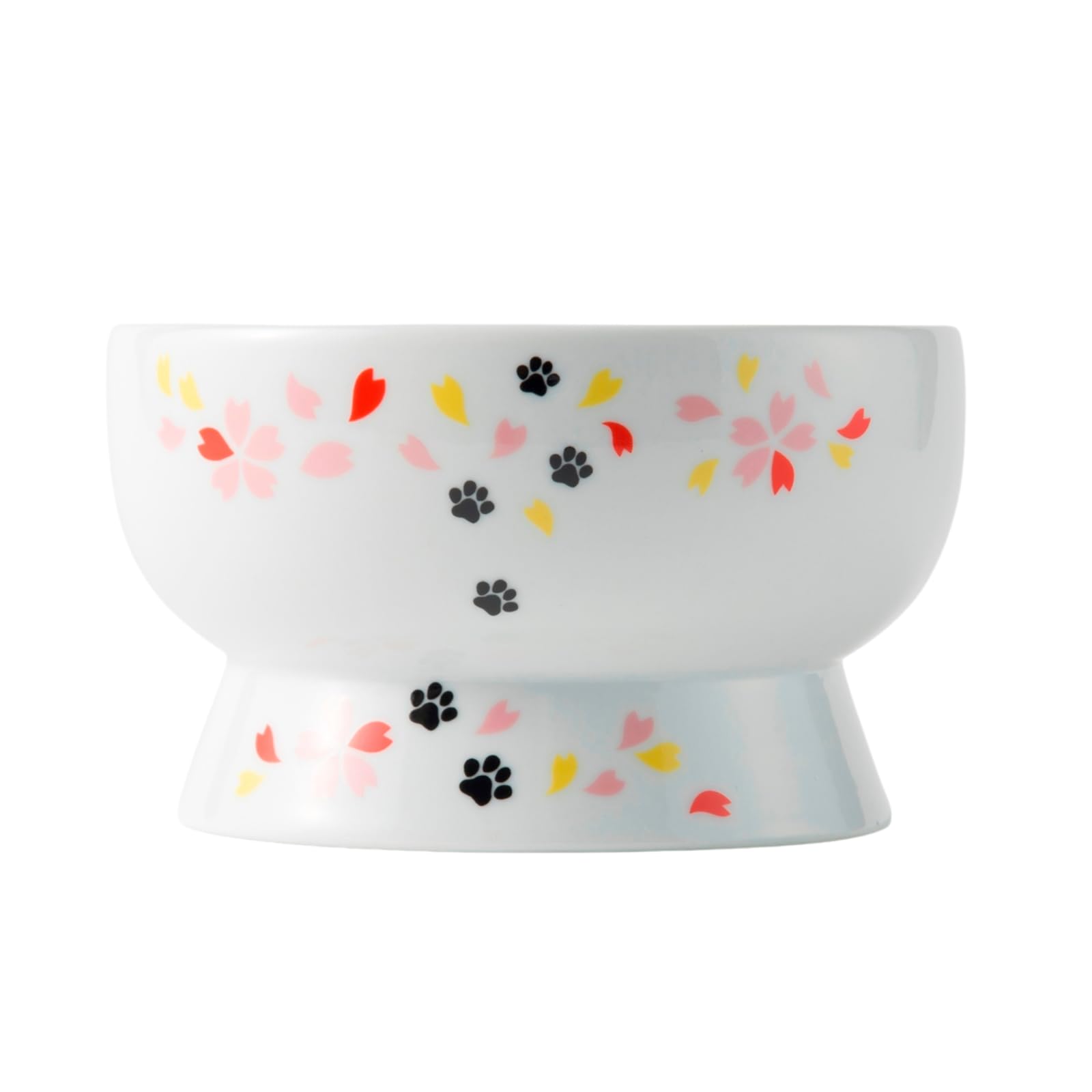 Necoichi Raised Cat Water Bowl, Elevated, with Measurement Lines, Dishwasher and Microwave Safe, No.1 Seller in Japan! (Cherry Blossom Limited Edition, Regular)