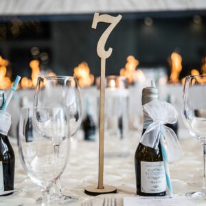 Merry Expressions Table Numbers, Wedding Table Numbers 1-25, Each Number is 13.5 inch Wooden Numbers For Receptions, Weddings & Restaurants Commercial Grade