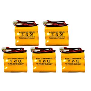 (5 pack) 3.6v 1000mah ni-cd battery replacement for emergency and exit light white connector ni-mh battery replacement saft b15cs03 emergi-lite c8