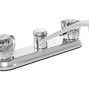 Keeney EBA67WCP Belanger Double Handle Kitchen Faucet with Side Spray 13” x 19”, Polished Chrome