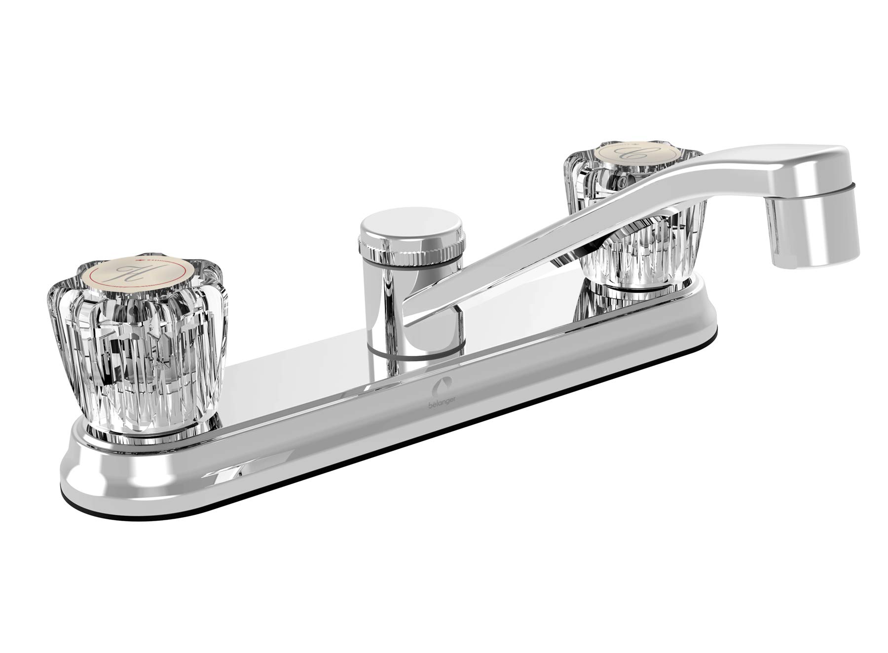 Keeney EBA67WCP Belanger Double Handle Kitchen Faucet with Side Spray 13” x 19”, Polished Chrome