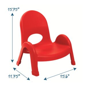 Children's Factory Value Stack Kids Chair, Preschool/Homeschool/Daycare Furniture, Flexible Seating Classroom Furniture for Toddlers, Red, 5" (AB7705PR)