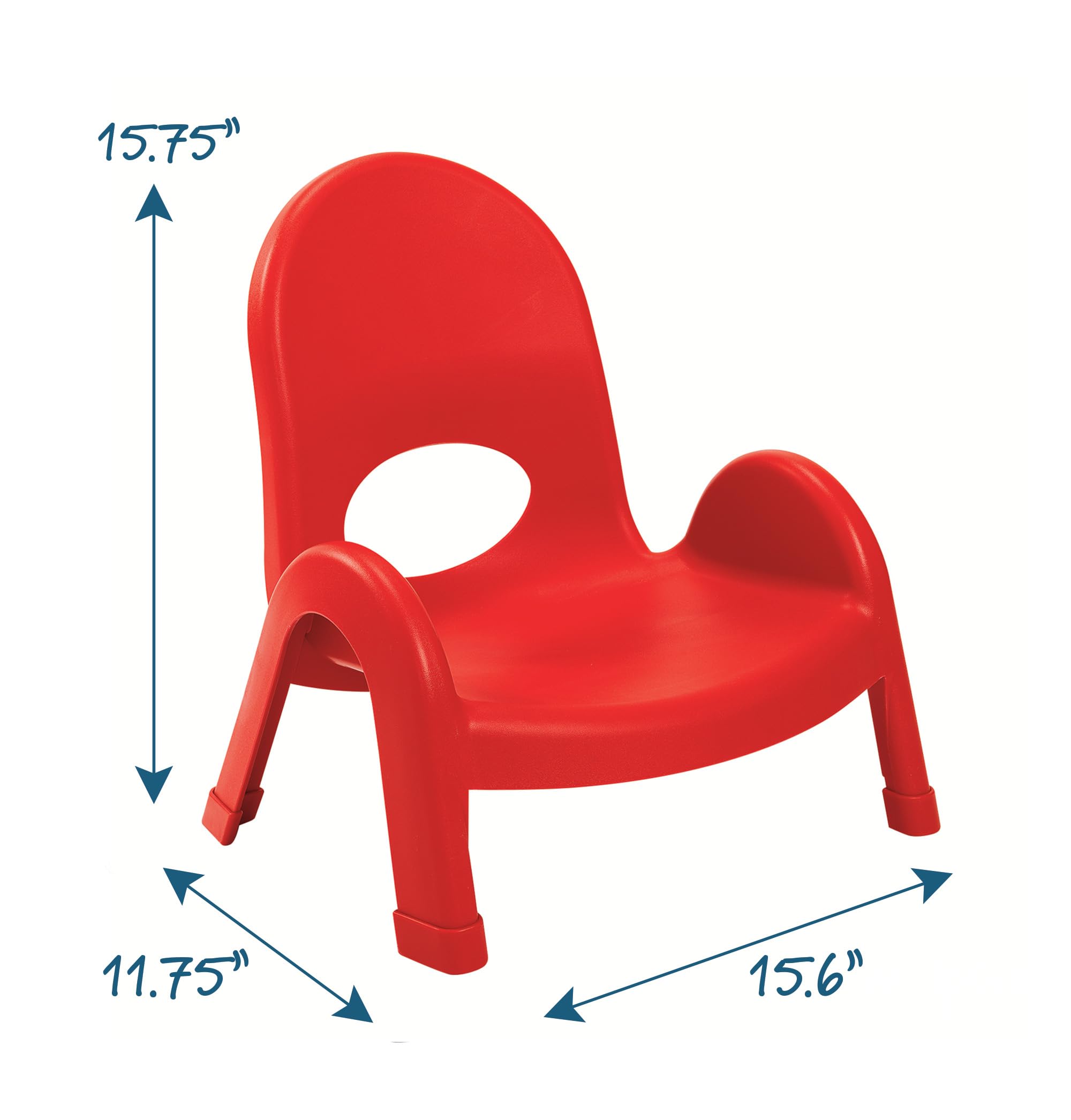 Children's Factory Value Stack Kids Chair, Preschool/Homeschool/Daycare Furniture, Flexible Seating Classroom Furniture for Toddlers, Red, 5" (AB7705PR)