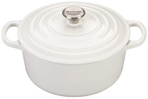 le creuset enameled cast iron signature round dutch oven, 3.5 qt. , white