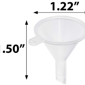 1 oz / 30 ml Frosted Clear Glass Boston Round Bottle with Black Treatment Pump (24 Pack) + Funnel