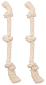 mammoth flossy chews (2 pack) 100-percent cotton white 3-knot rope tug, medium 20-inch