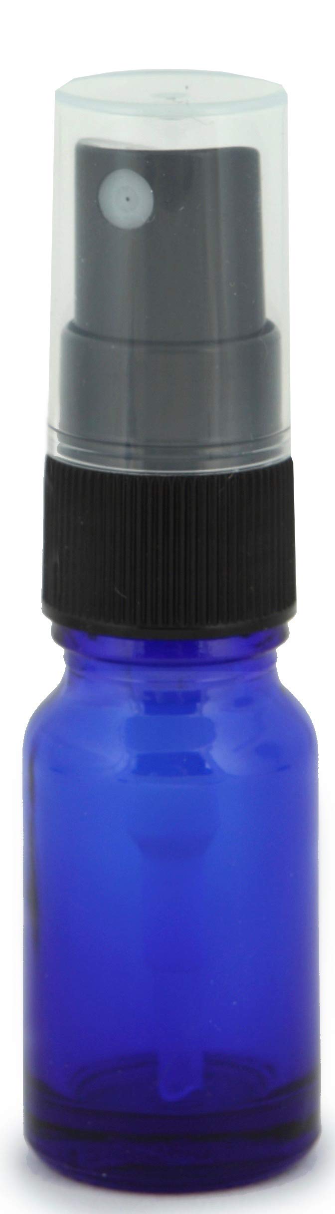 Vivaplex, 24, Cobalt Blue, 10 ml (1/3 oz) Glass Bottles, with Black Fine Mist Sprayer's