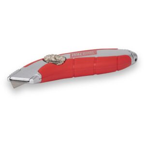 wal-board tools comfort fixed blade utility knife, durable zinc construction, rubber-coated comfort grip handle, 015-009