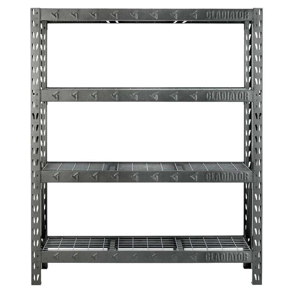 Gladiator 4-Shelf 60 in. W x 72 in. H x 18 in. D Welded Steel Garage Shelving Unit