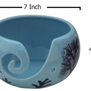 for Mom: 7-Inch Ceramic Yarn Bowl for Crocheting – Tangle-Free Knitting with Smooth Spiral Outlet by Abhandicrafts