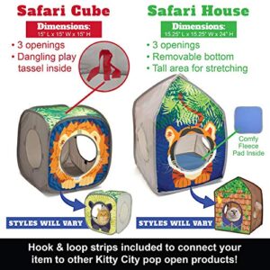 Kitty City Jungle Cat Cube Combo, Collapsible Cat Cube, Cat Bed, Tunnel, Cat Toy