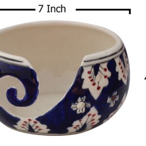 7-Inch Ceramic Yarn Bowl for Knitting and Crocheting with Smooth Spiral Outlet – Tangle-Free Yarn Organizer by ABHANDICRAFTS (AB-BOWL-022)