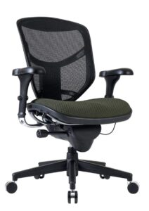 workpro™ - chair - quantum 9000 series mid-back mesh/fabric chair black/olive - 43-3/4" h x 29-1/2" w x 28" d - 28" x 29