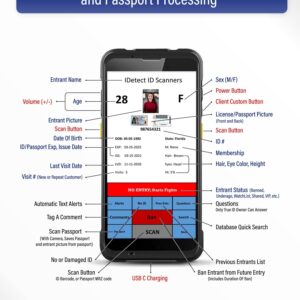 ID Scanner - Drivers License and Passport Scanner and Reader - Age Verification and Customer Management - Quantum Edge V3 Includes Handheld Scanner, Outer Carry Case, & Accessories